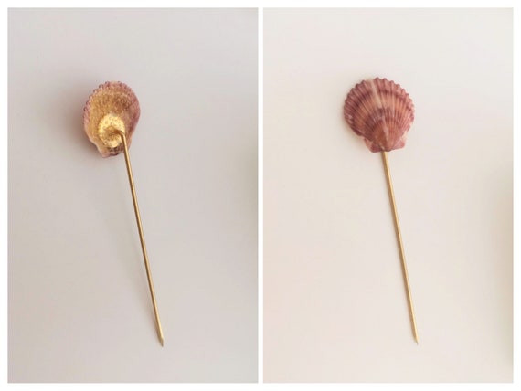 Stick Pin - Scallop shell: Handmade by Carolina craft… - Gem