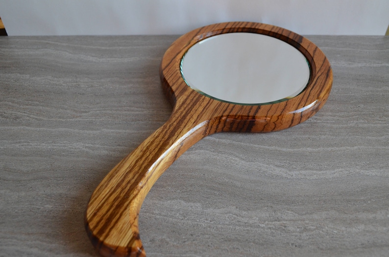 Wooden Hand Mirror, Zebrawood - Etsy