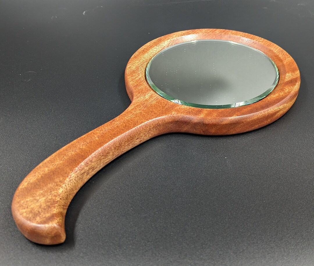 Personalized Wooden Hand Mirror, Custom Carved With Name, Initials ...