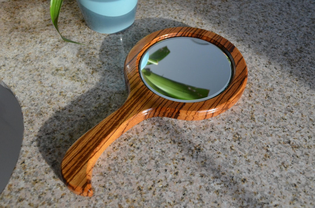 Wooden Hand Mirror, Zebrawood - Etsy