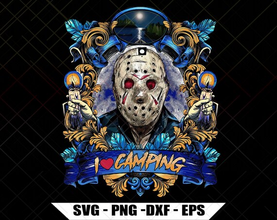 I Love Camping Jason Voorhees Png Design for Shirt Halloween | Etsy