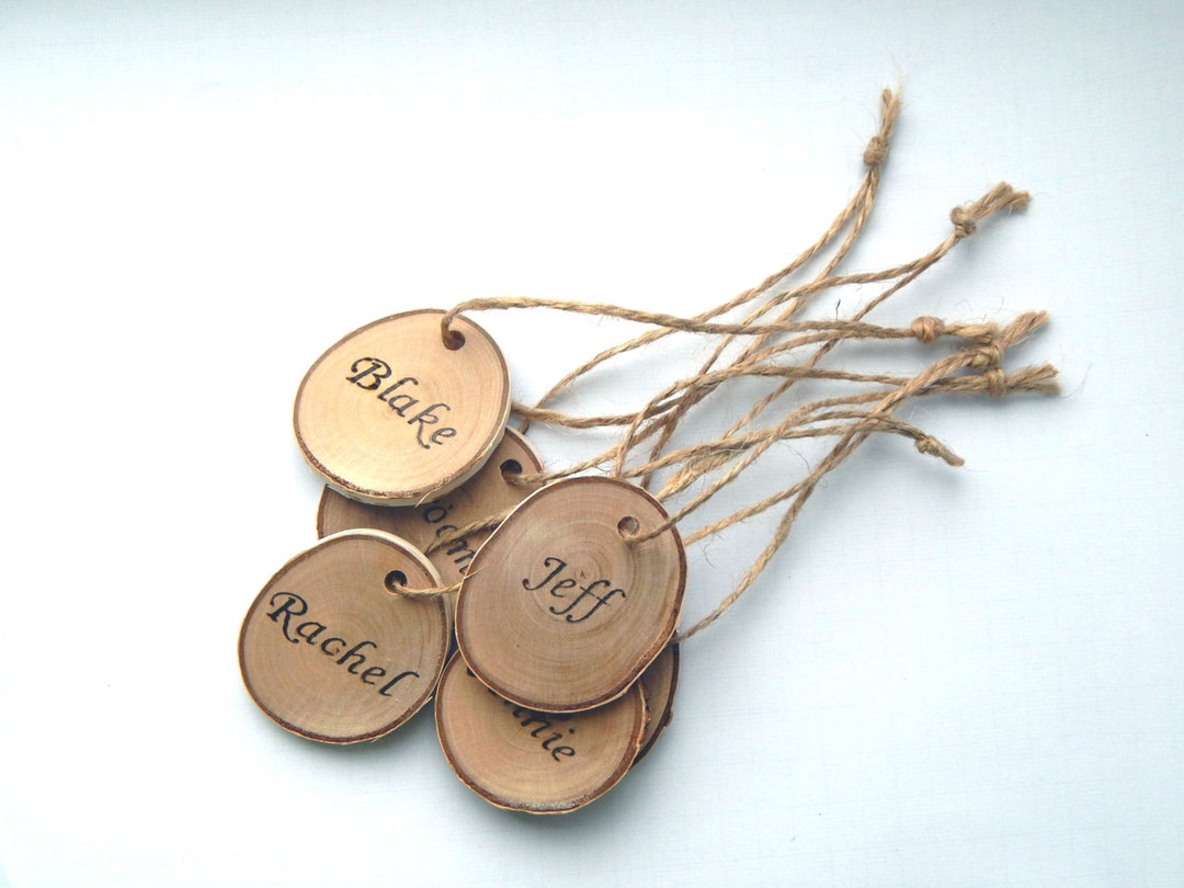 Personalized Wood Burned Name Tag, for Gift Giving, Wood Slice Name Tag ...