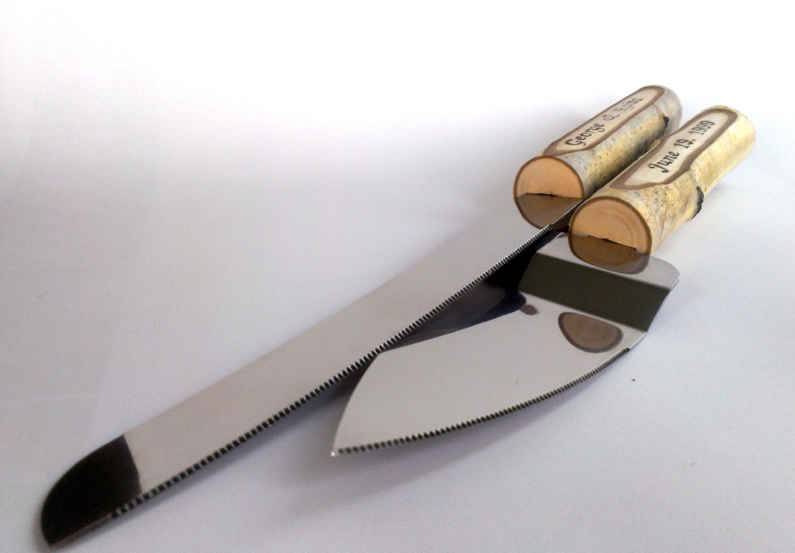 Rustic Country Chic Wedding Knife Set, Natural Birch Branch Rustic ...