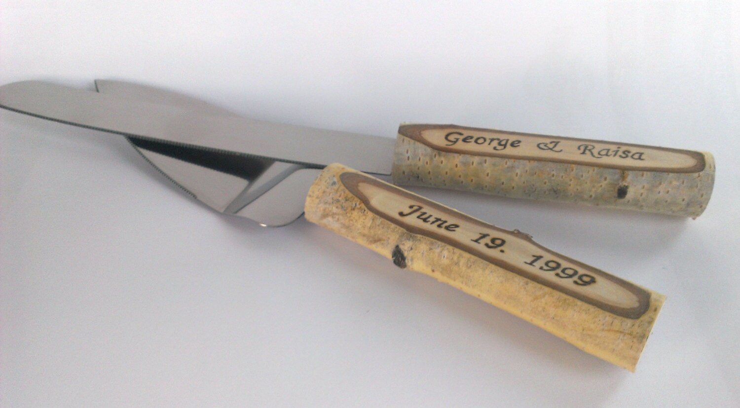 Rustic Country Chic Wedding Knife Set, Natural Birch Branch Rustic ...