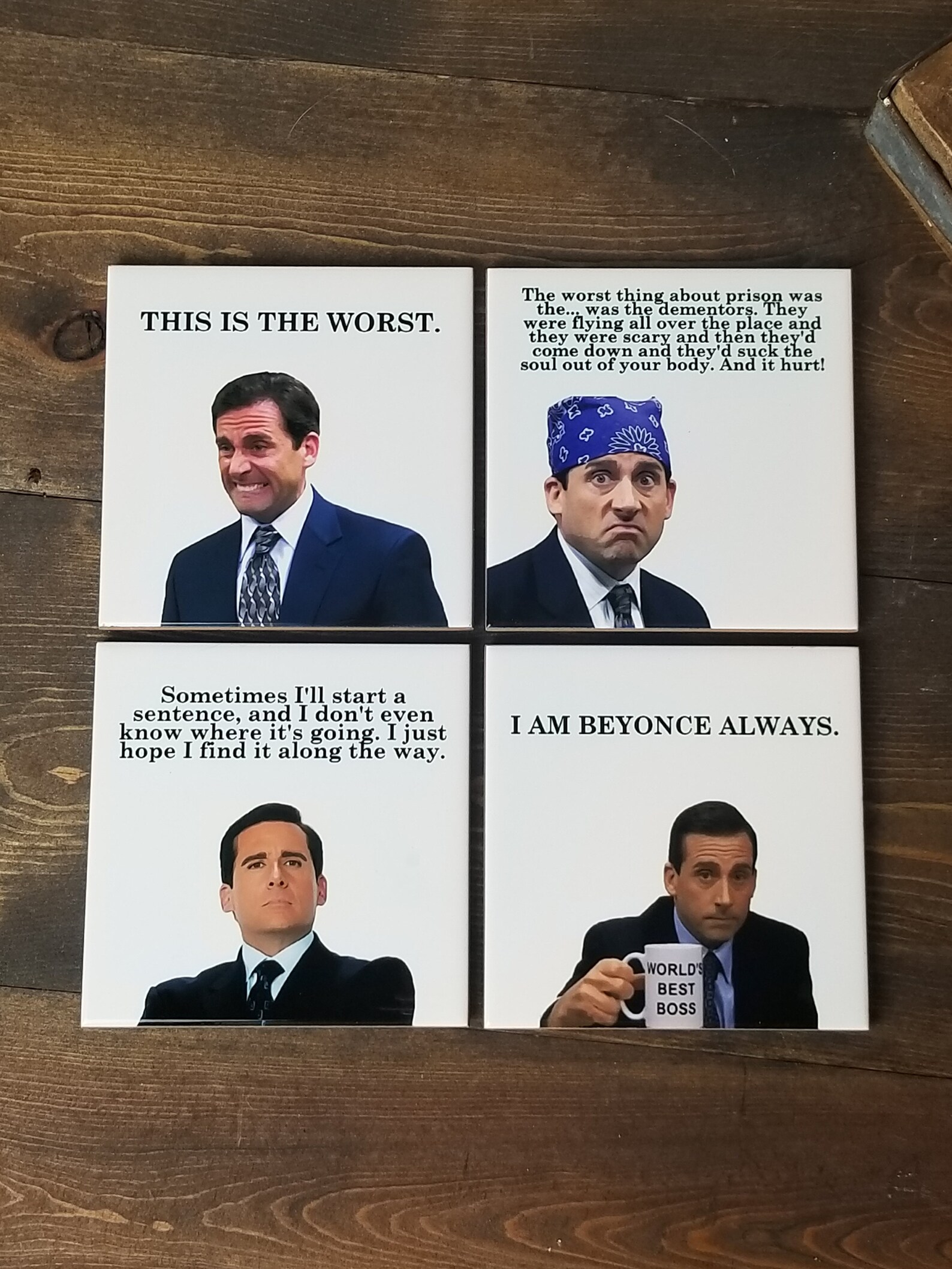 The Office Coasters | Michael Scott - 4 Piece Coaster Set - the Office ...