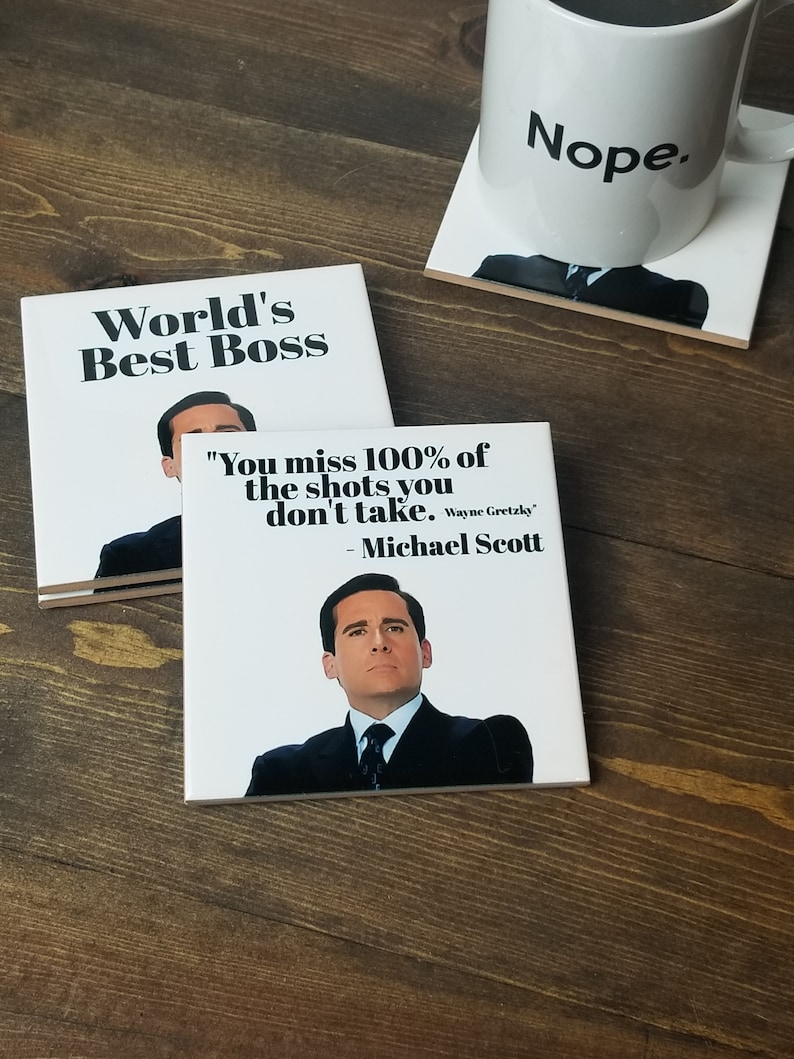 The Office Coasters | Michael Scott - 4 Piece Coaster Set - the Office ...