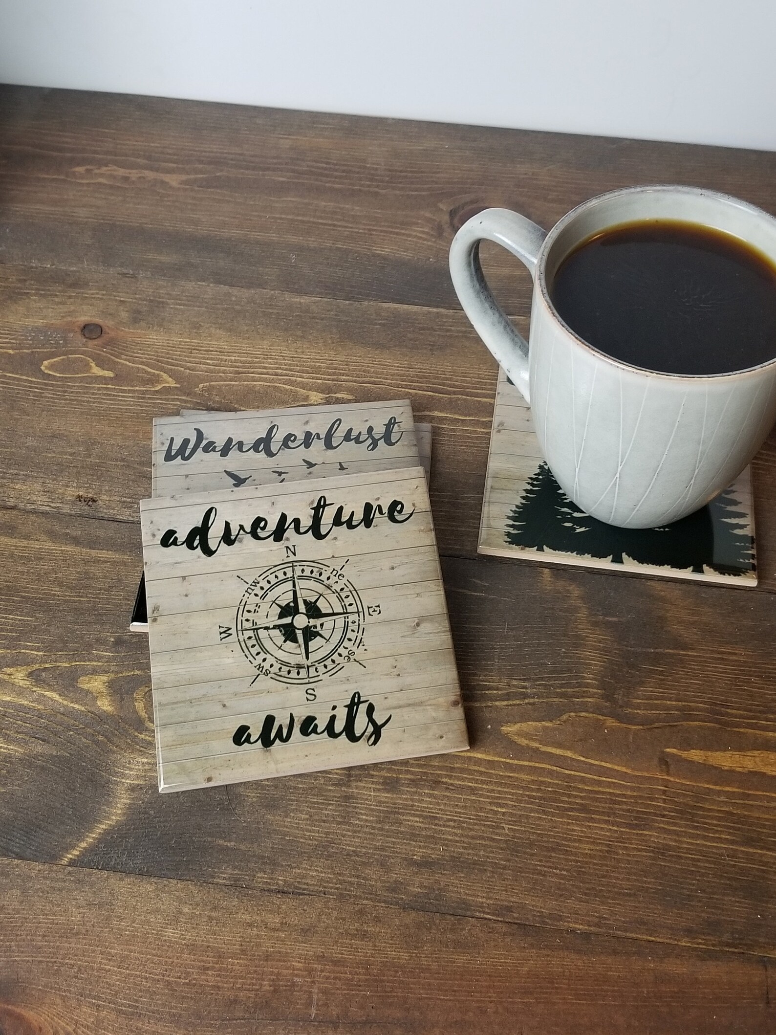 Adventure Coaster Set | Set of 4 - Adventure Awaits, Wanderlust ...