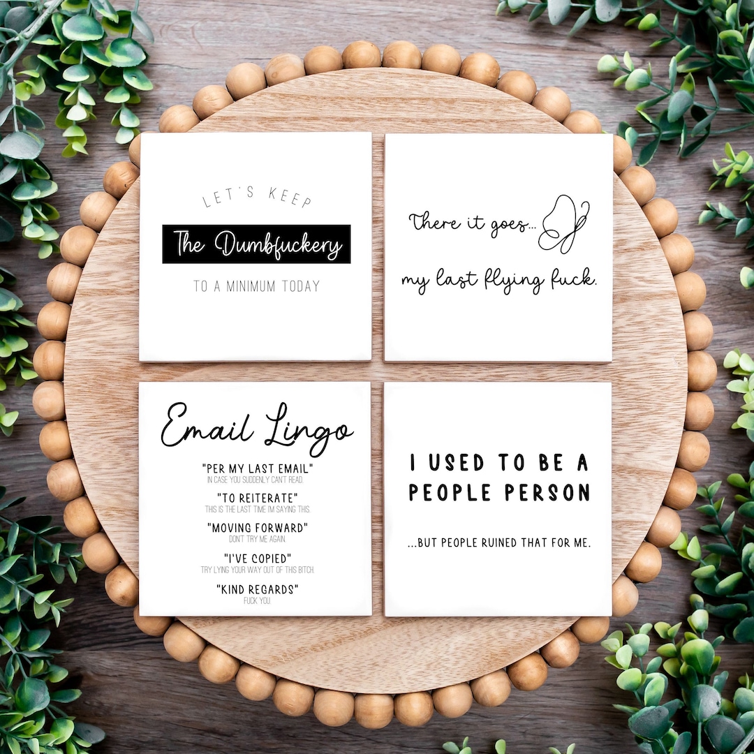 Funny Work From Home Coasters - WFH Coasters - WFH Decor - WFH Desk ...