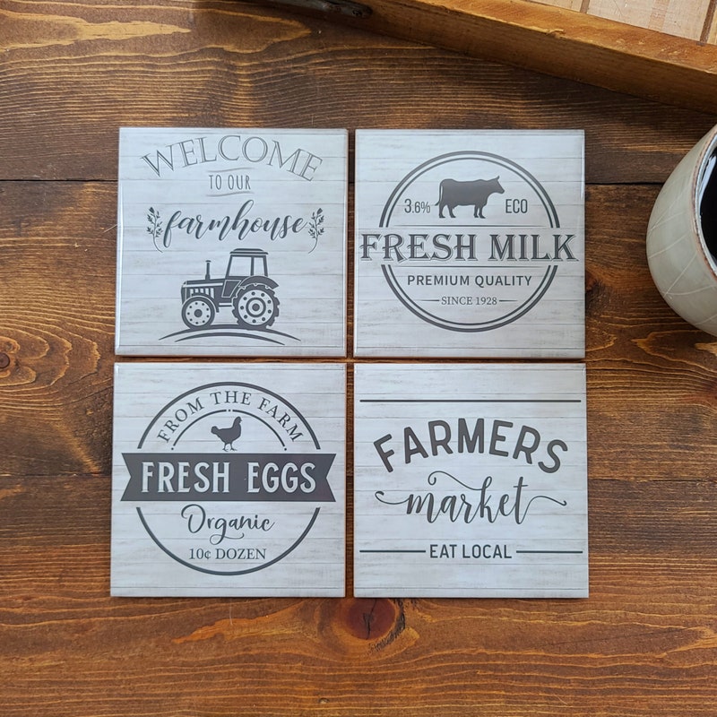 Farmhouse Coasters - Etsy