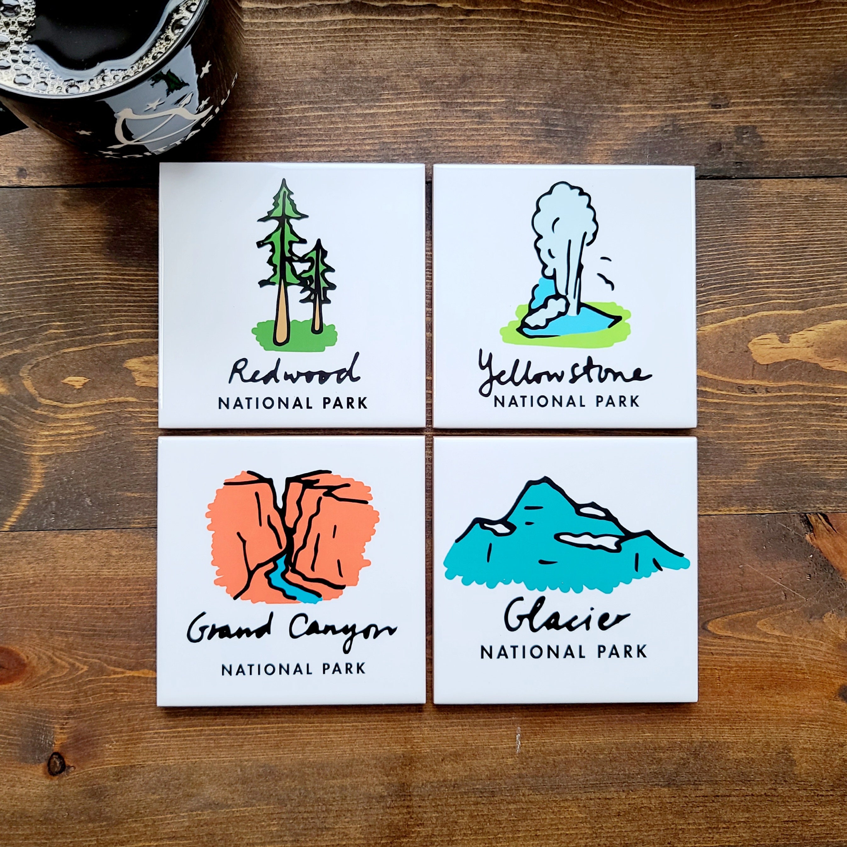 National Park Coasters travel gifts home decor Fathers day | Etsy