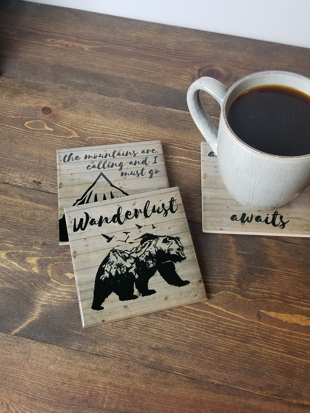 Adventure Coaster Set | Set of 4 - Adventure Awaits, Wanderlust ...