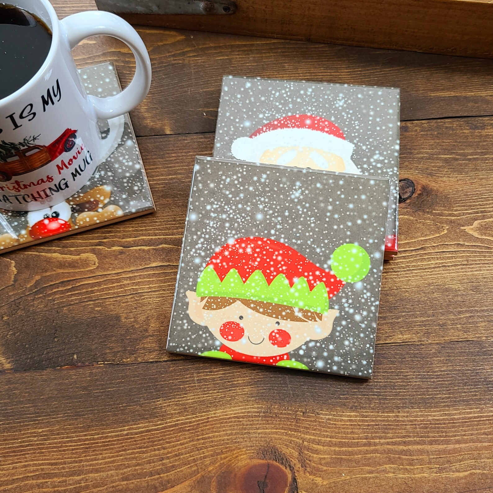 Christmas Coasters - Holiday Coasters - Snowy Coasters - Christmas ...