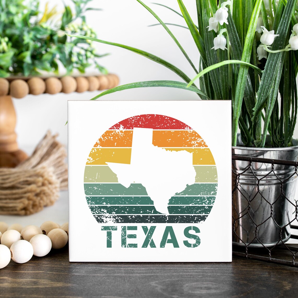 Retro Texas Coasters Set of 4 Drink Coasters Texas Decor | Etsy