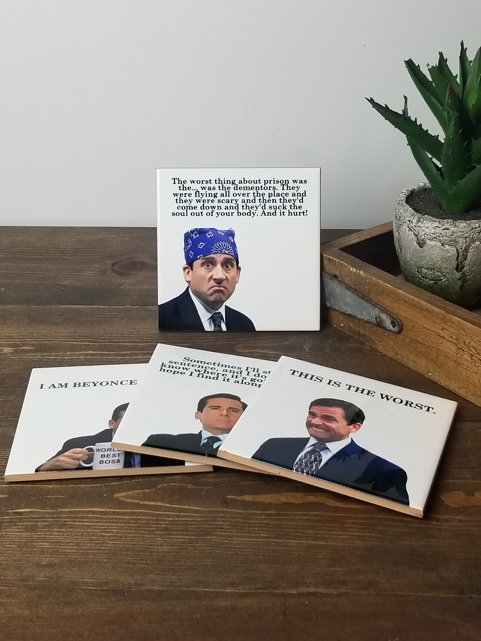 The Office Coasters | Michael Scott - 4 Piece Coaster Set - the Office ...