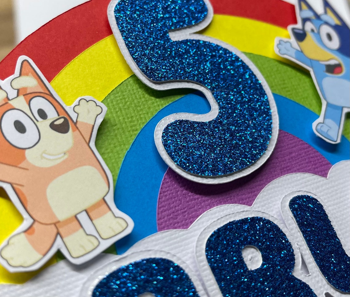 Wackadoo Bluey Rainbow Theme Birthday Party Cake Topper | Etsy Australia