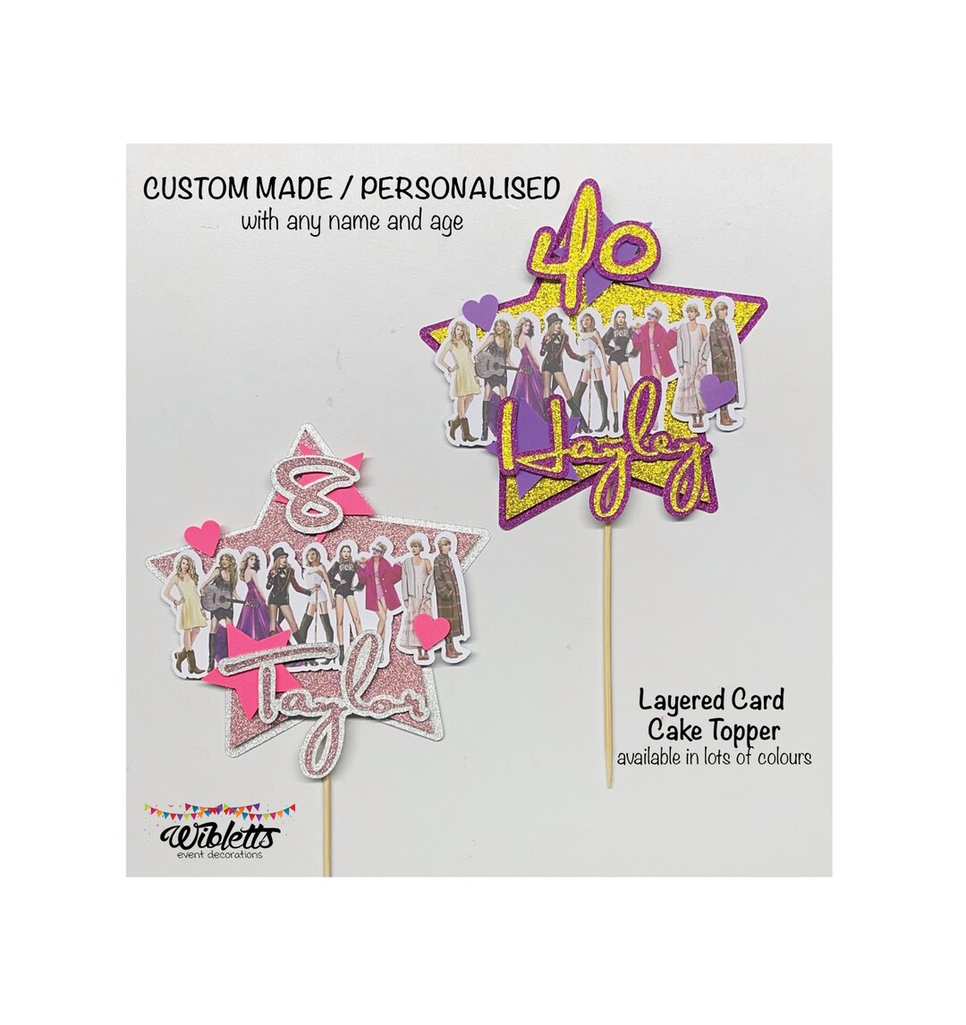 Taylor Swift Eras Tour Inspired Theme Birthday Party Cake Topper ...