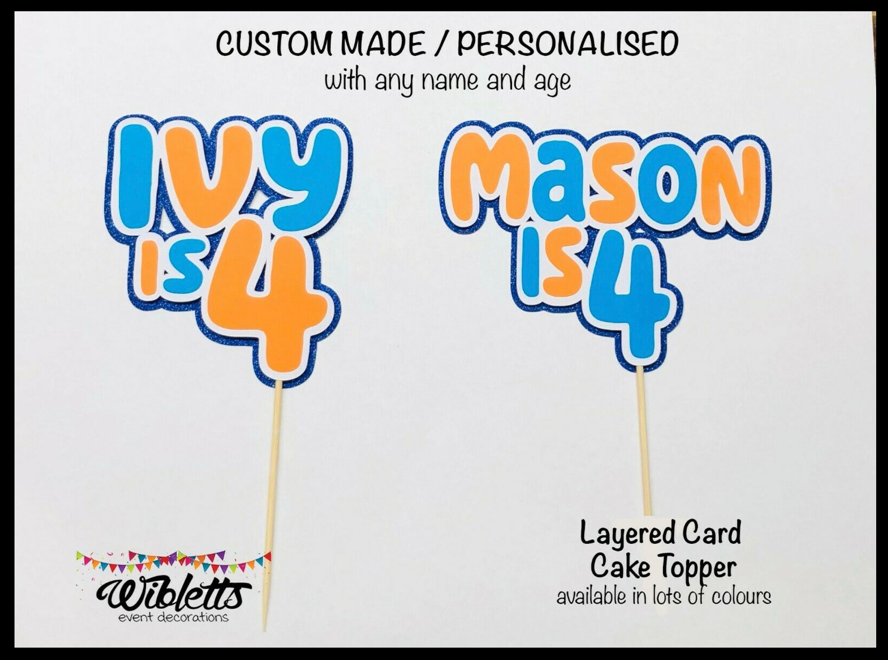 Wackadoo Bluey Inspired Theme Birthday Party Cake Topper | Etsy