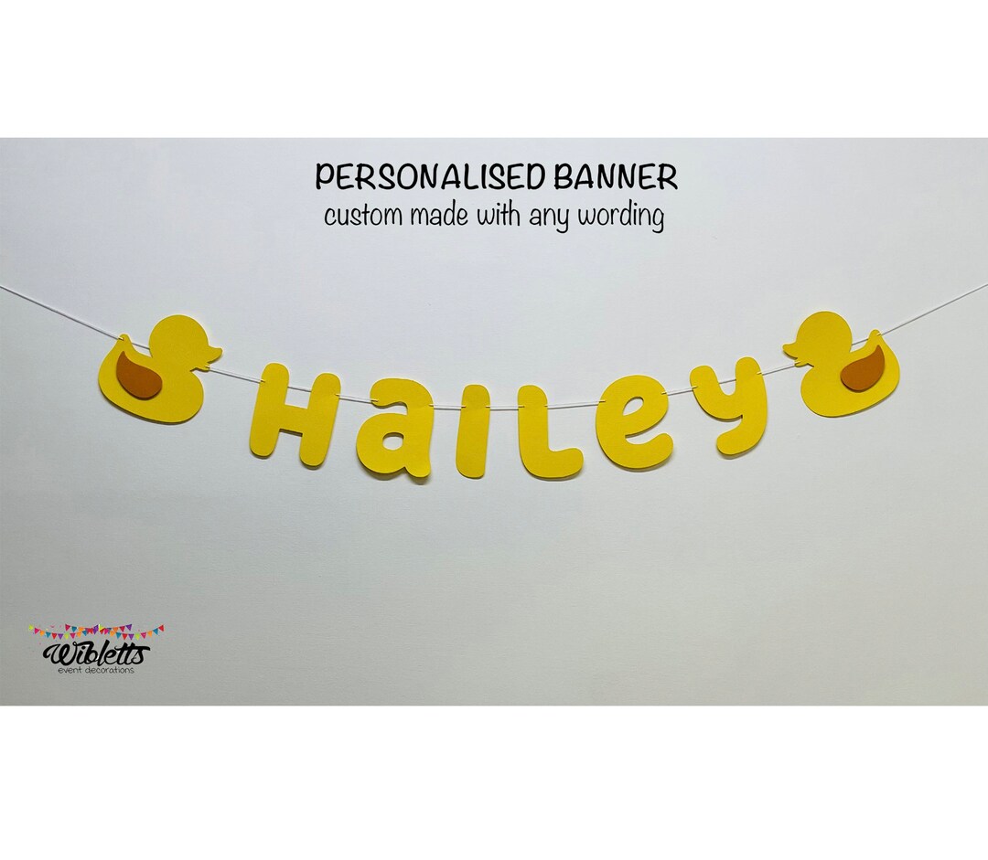 Cute Rubber Ducky Duck Bath Theme Birthday Party Theme Garland Banner ...