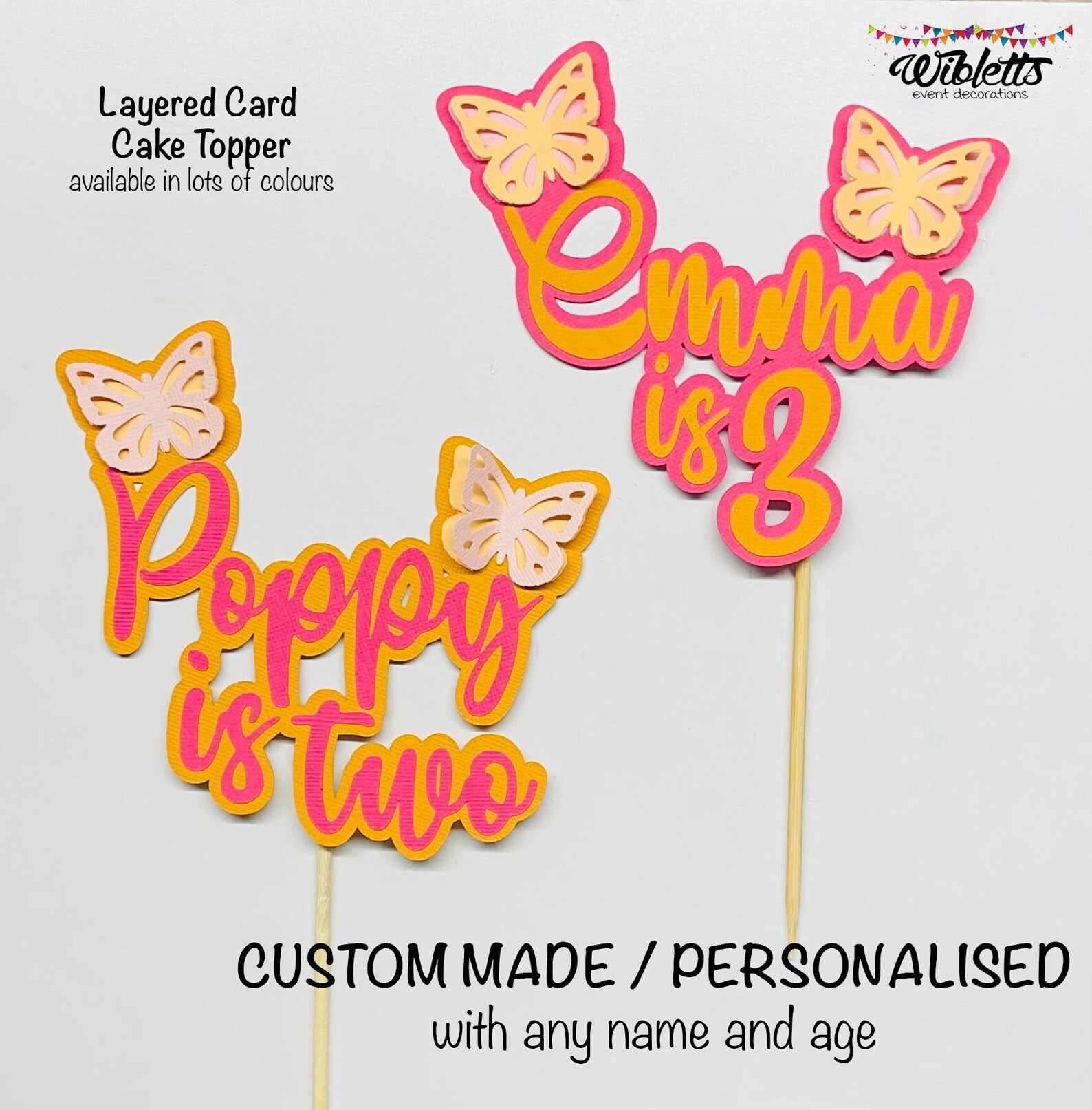 Emma Memma Butterfly Inspired Theme Birthday Party Cake Topper - Etsy ...