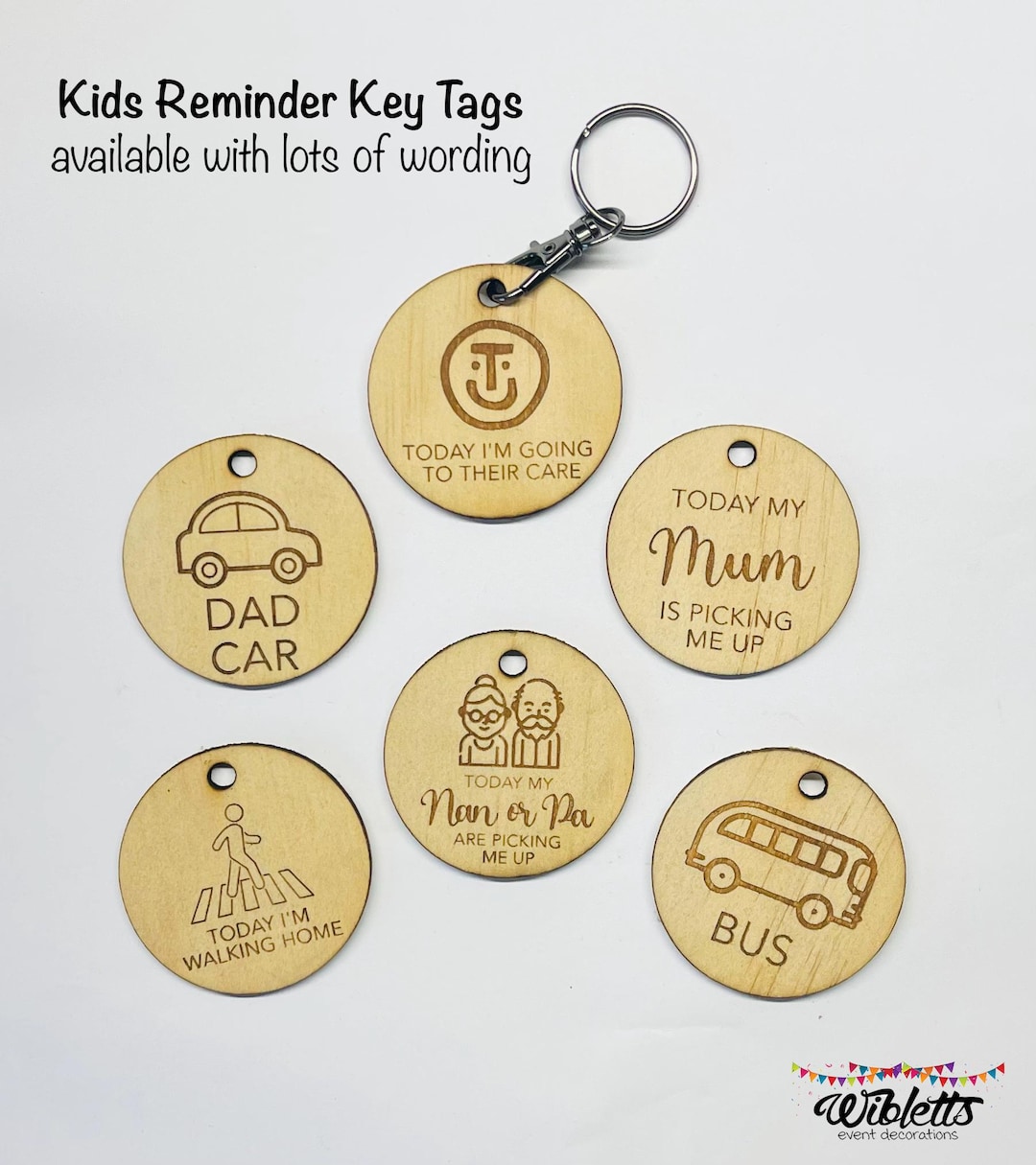 After School Daycare Reminder Keychain Tags Backpack Clips to Remind ...