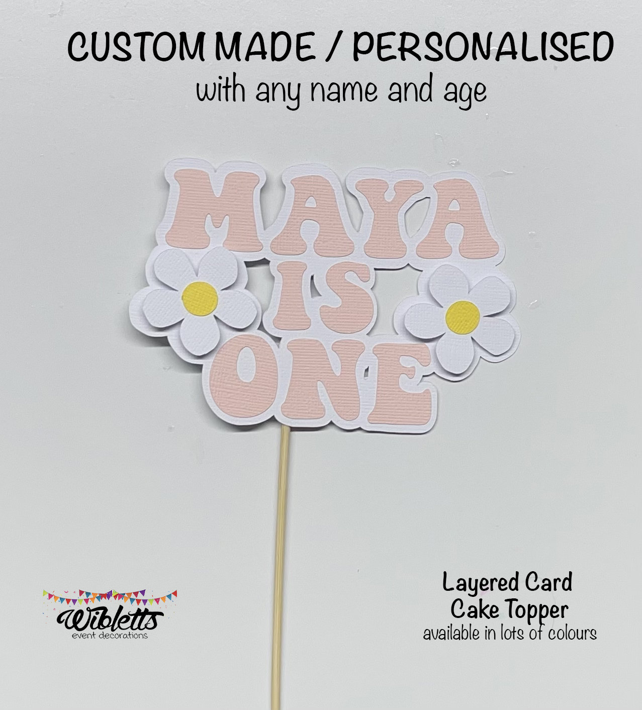 Cute Hippy Daisy Flower Theme Birthday Party Cake Topper - Etsy