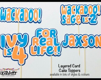 Wackadoo Bluey Inspired Theme Birthday Party Cake Topper | Etsy Australia