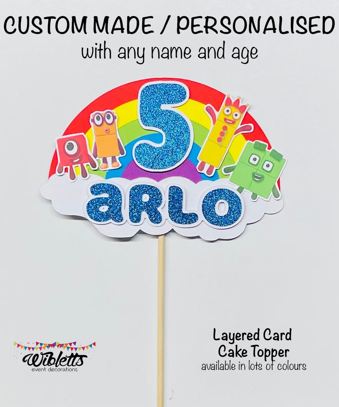 Rainbow Numberblocks Number Blocks Theme Birthday Party Cake Cupcake ...