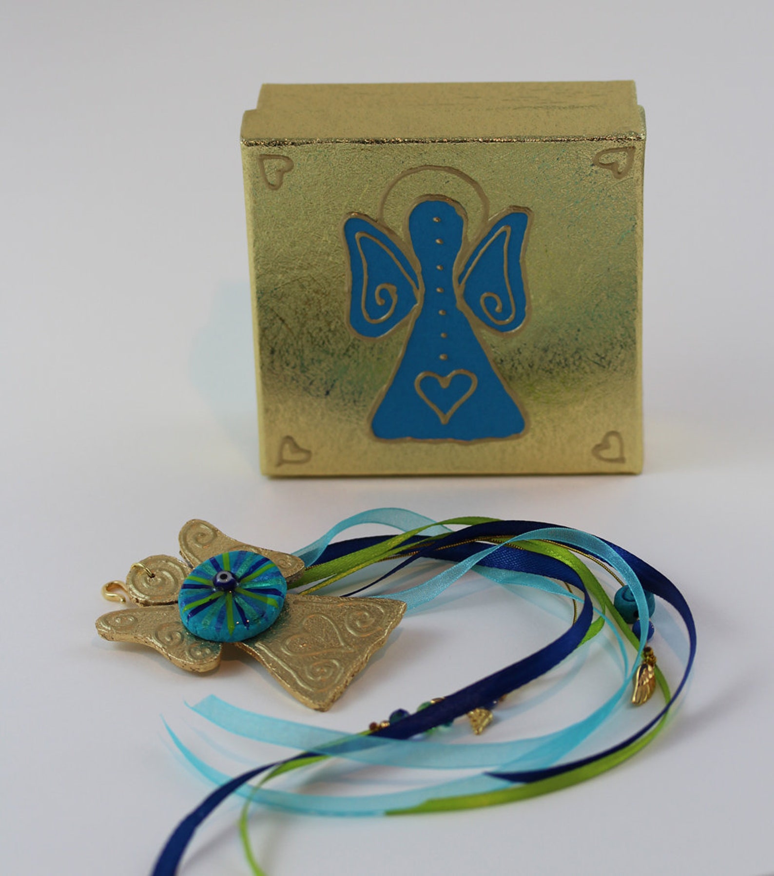 Gilded Good Luck Angel With Eye in Gift Box Lucky Charm - Etsy