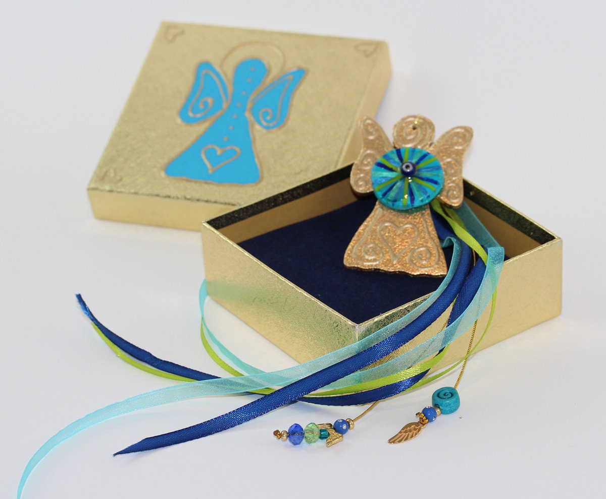 Gilded Good Luck Angel With Eye in Gift Box Lucky Charm - Etsy