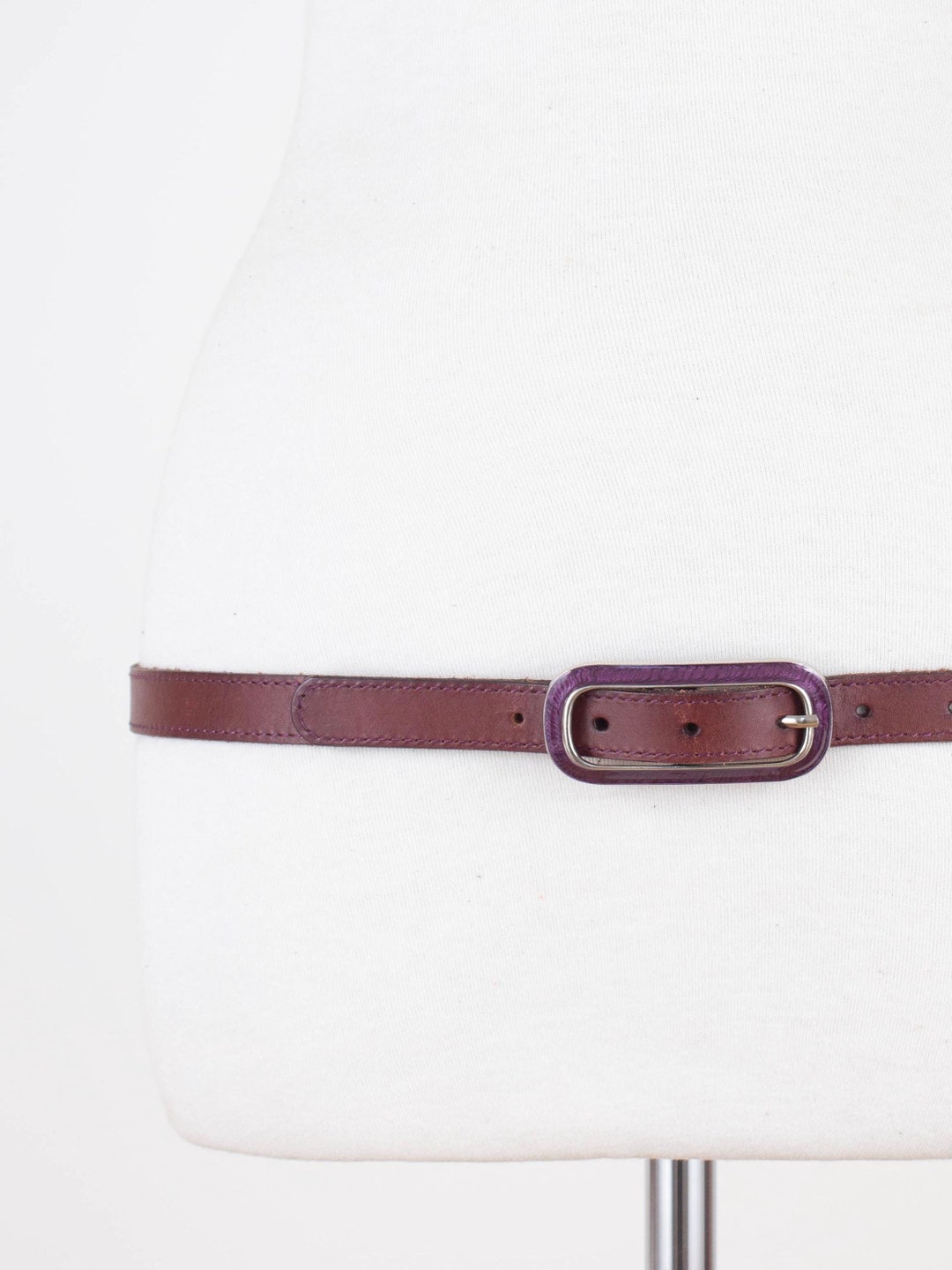 Y2K 2000s 00s Maroon Genuine Leather Belt | Boho Hippie Womens Belt ...