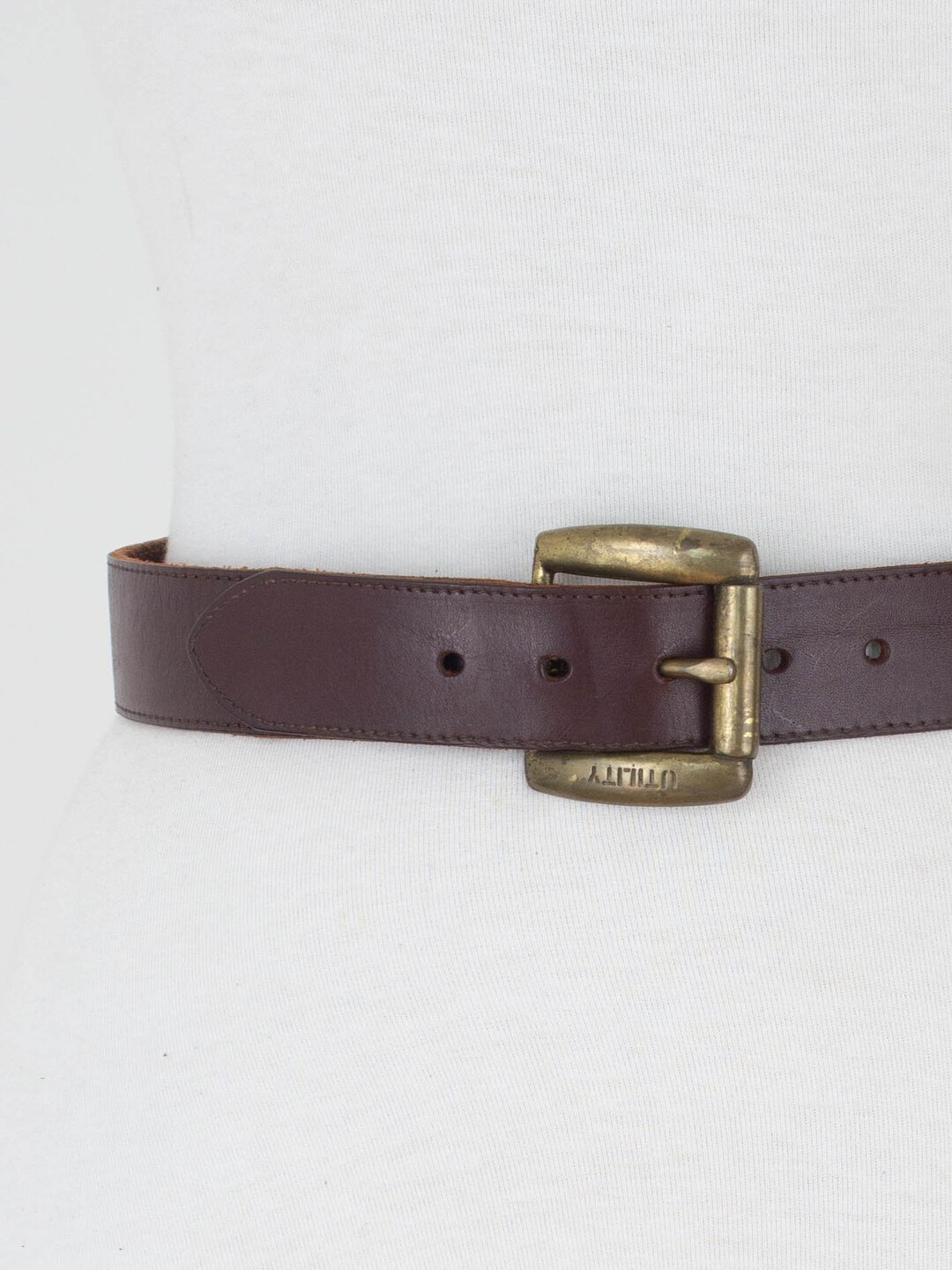 90s Brown Genuine Leather Womens Boho Grunge Minimalist Staple Belt ...