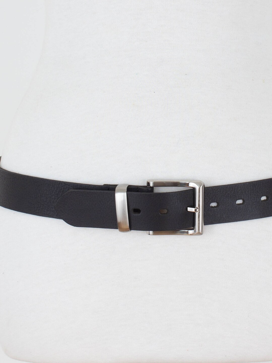 Black Genuine Leather Unisex Mens Womens Minimalist Wardrobe Staple ...