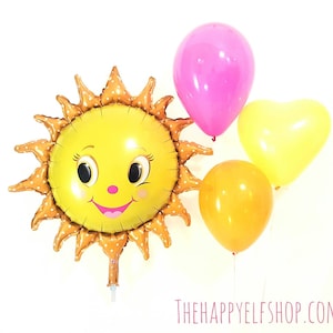 Sunshine Balloon. Luau Balloon. Huge 30" Sun Balloon. Tropical Balloon ...