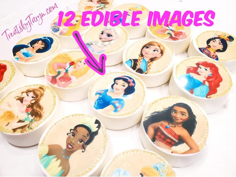 Princess Icing Circles - Edible Cupcake Toppers - 2" Pre-cut - Etsy
