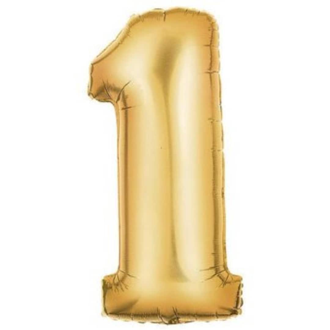 36" Gold Number 1 Balloon. Gold Number Balloons. Number Balloon. First ...