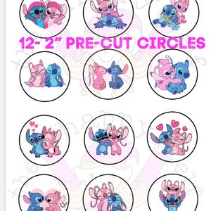 Stitch and Angel Edible Icing Toppers: Cupcakes, Cookies, Oreos (12) - Etsy