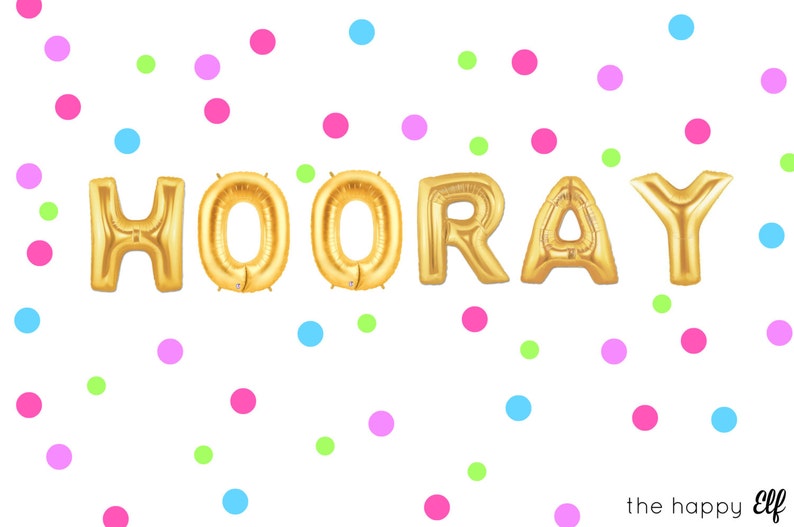 16 HOORAY Balloons/banner. Hooray Party. Celebration - Etsy