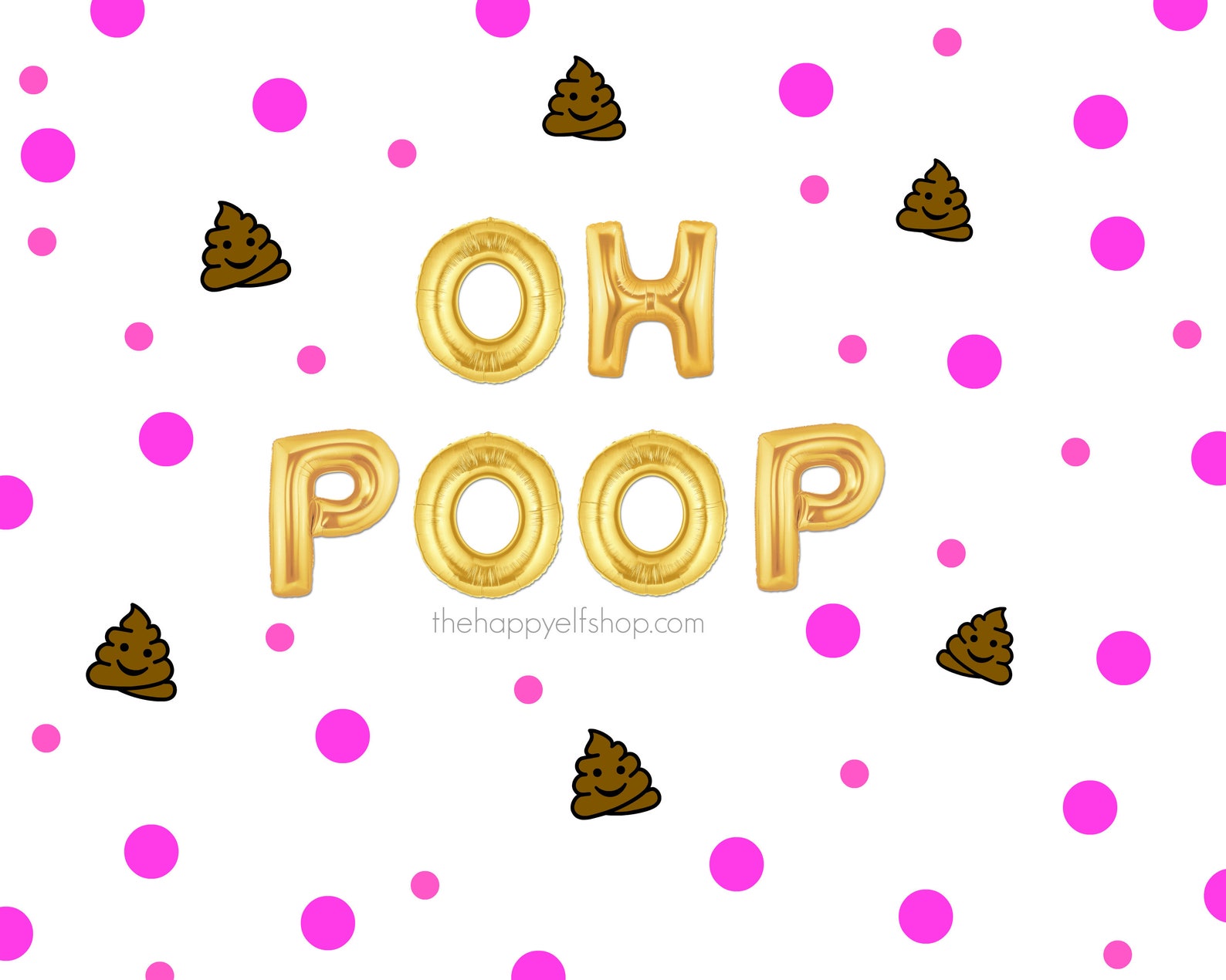16 OH POOP balloons/banner. old fart balloons. poop | Etsy