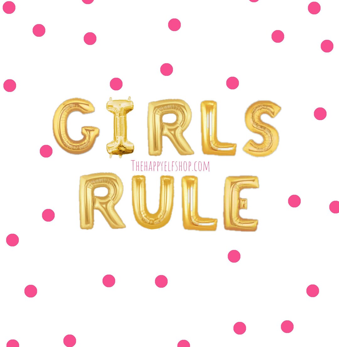 16 Girls Rule Balloons/banner. Valentines Balloons.galentines Party ...