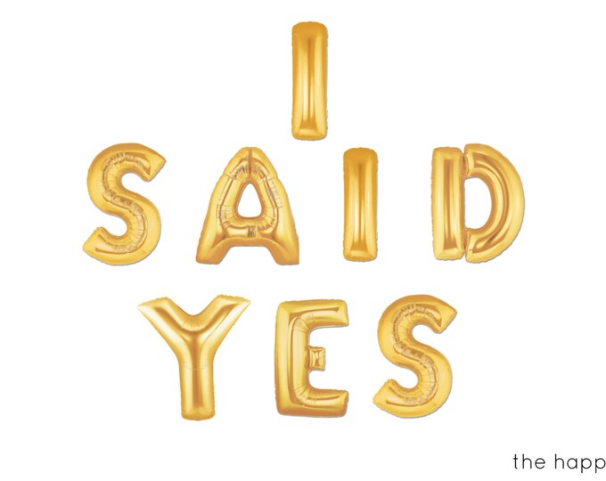 16" I SAID YES Balloons/banner. Engagement Photos. She Said Yes. She ...