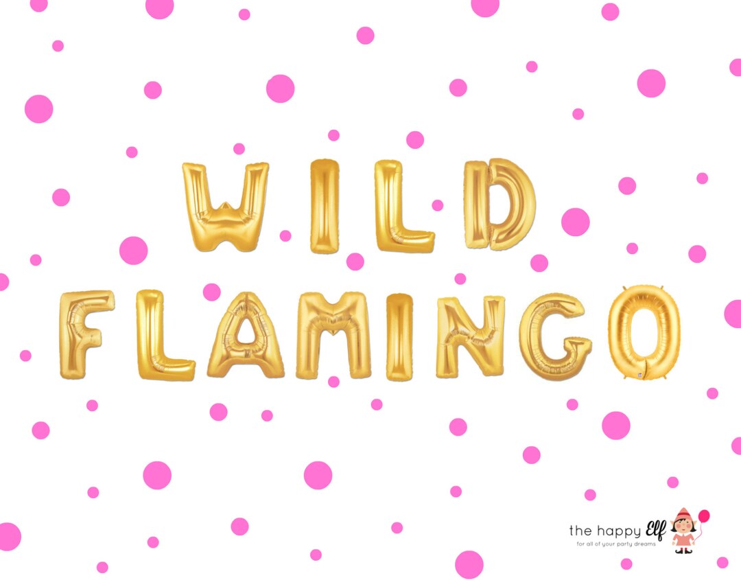 Gold WILD FLAMINGO Balloons Banner: Luau Party Decor - Etsy