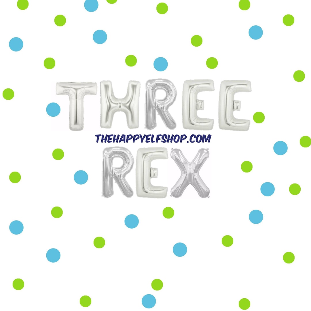 Three Rex Balloon Banner: 3rd Birthday Party Decor - Etsy