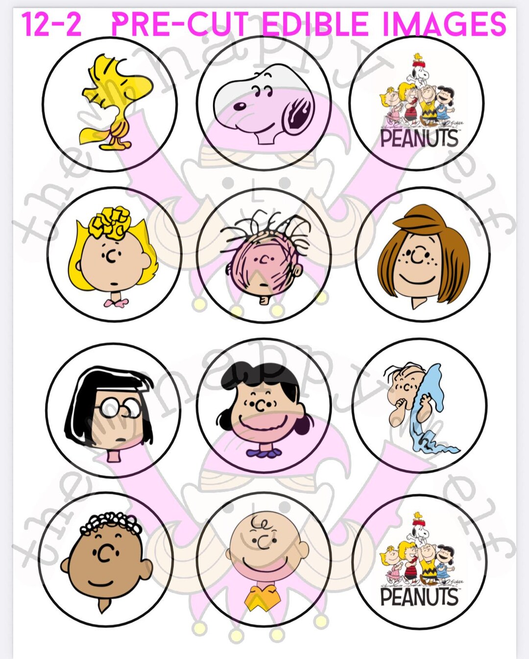 Peanuts Edible Cake Toppers: Charlie Brown Cupcake Decorations - Etsy