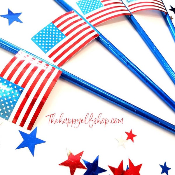 Patriotic Straws - Etsy
