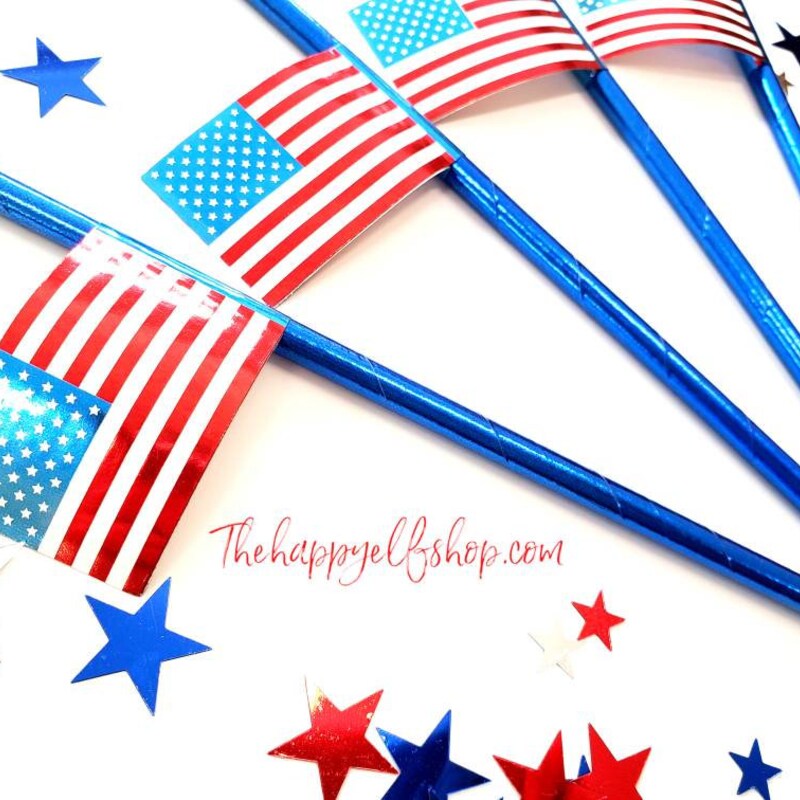 Patriotic Straws - Etsy