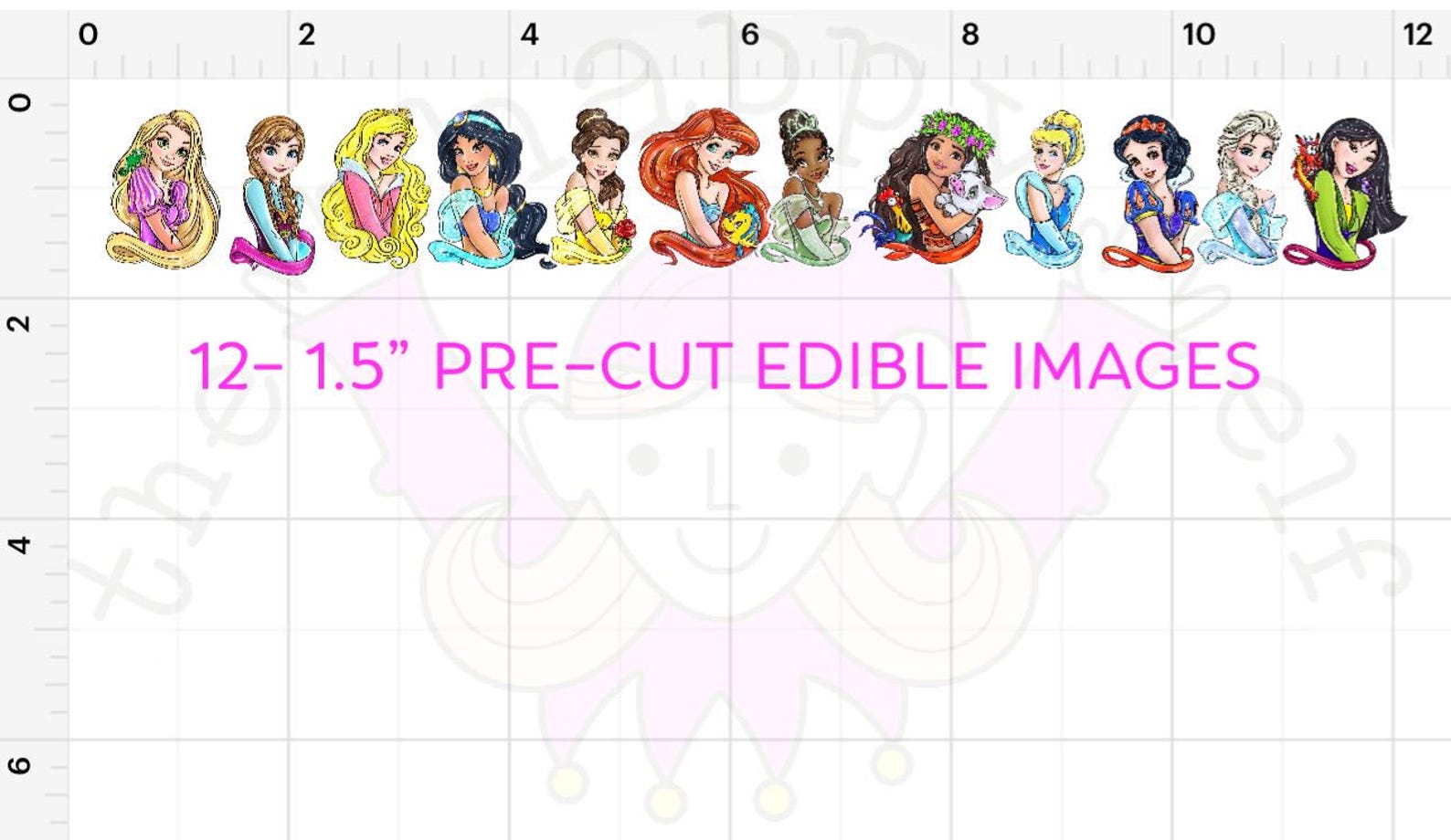Princess Edible Image Toppers: Pre-cut Decorations (1.5 Inch, Set of 12 ...