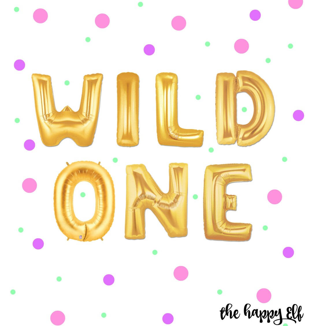 16" WILD ONE Balloons/banner. One Year Old Balloons. Kids Party. First ...