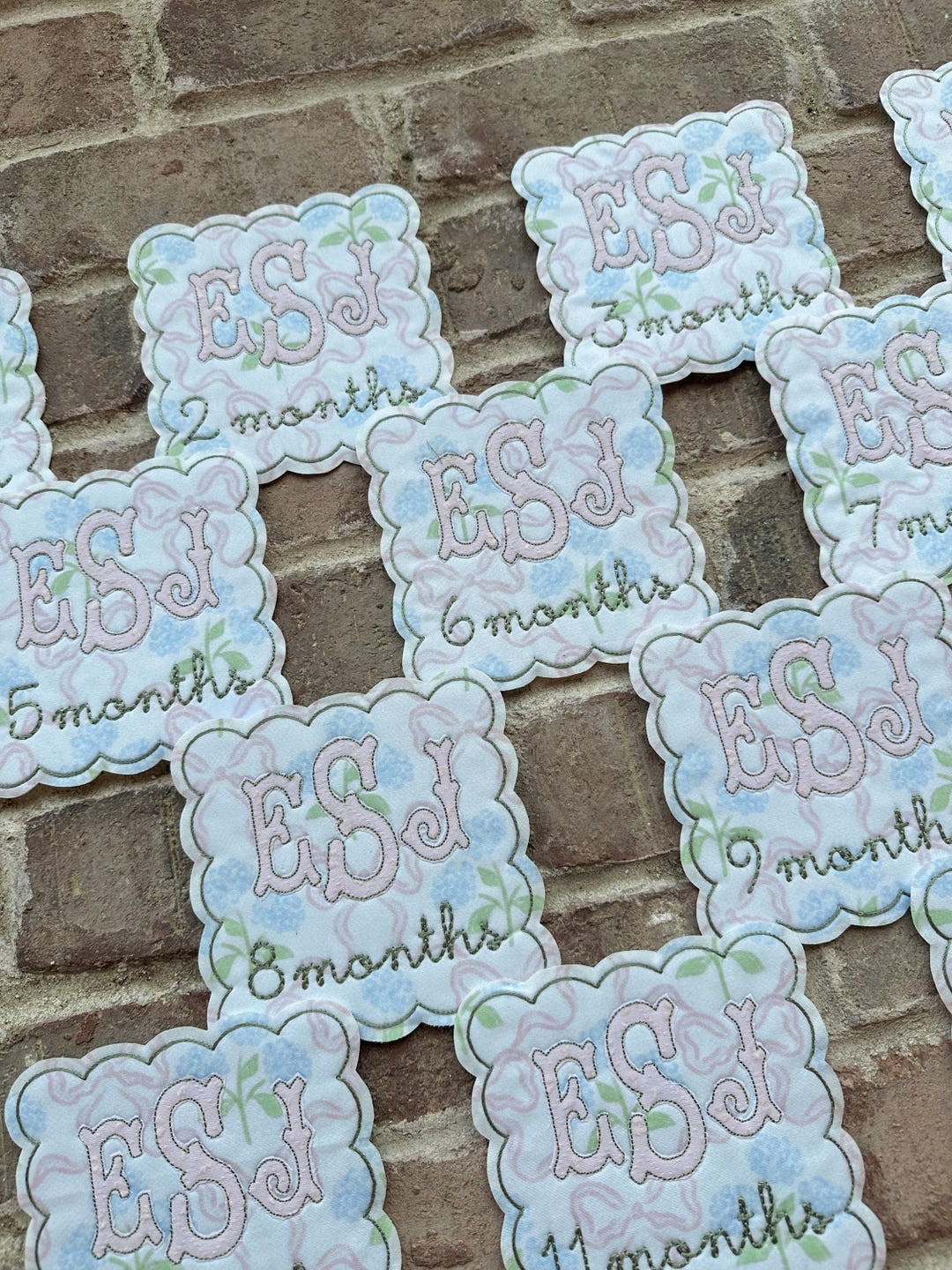 Custom Embroidered Baby Milestone Cards Set | Custom Embroidery ...