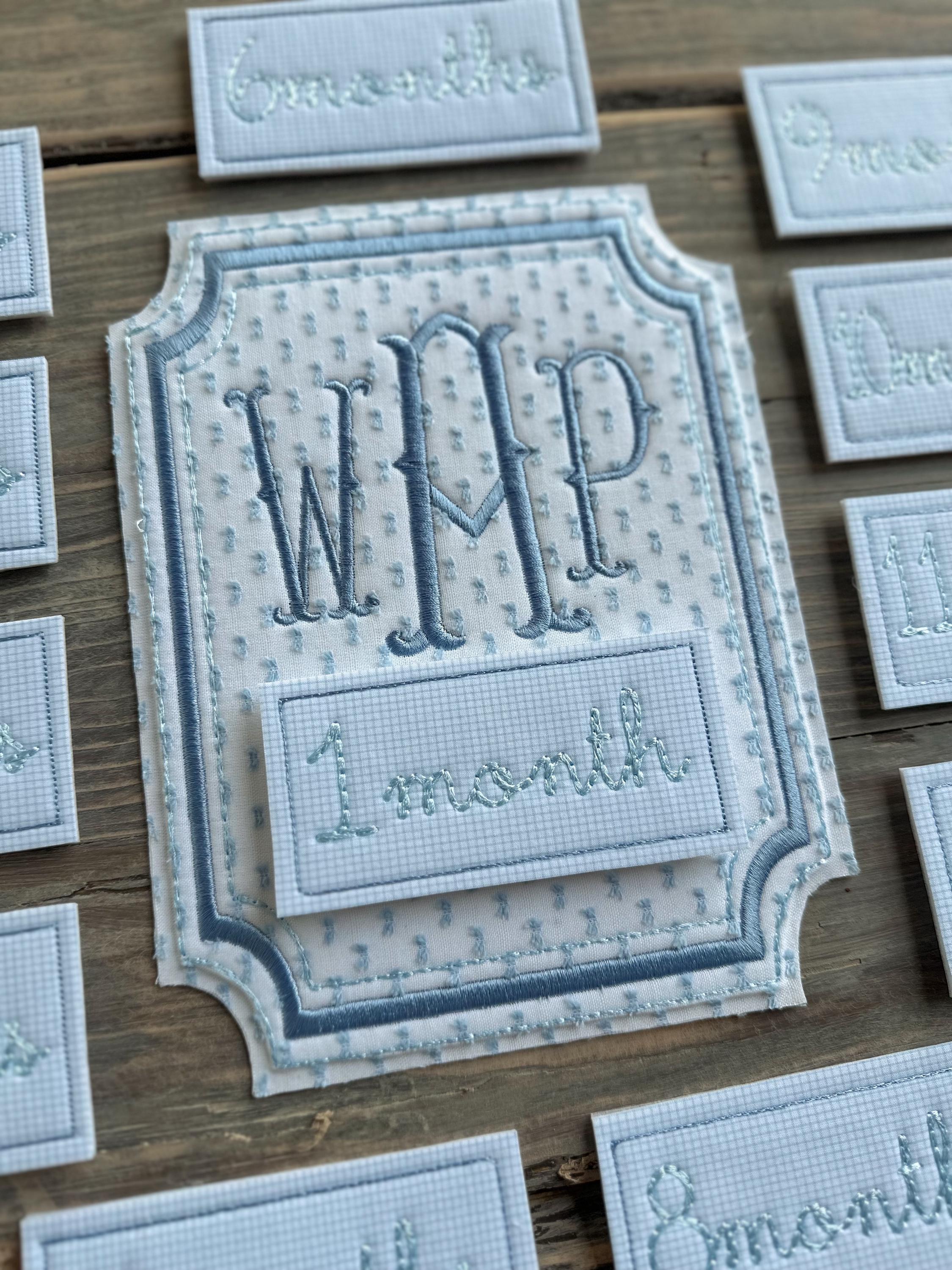 Custom Embroidered Baby Milestone Card | Custom Embroidery | Milestone ...
