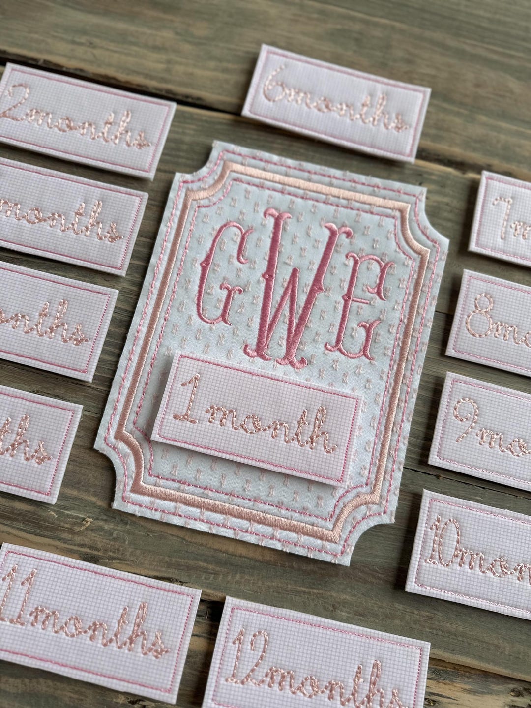 Custom Embroidered Baby Milestone Card | Custom Embroidery | Milestone ...